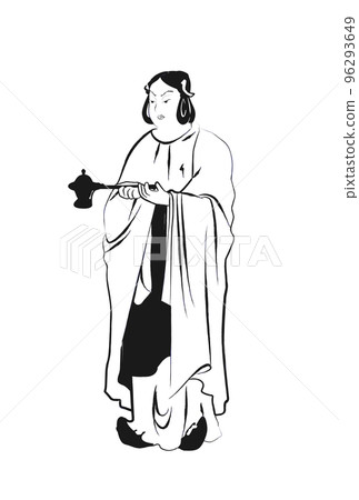 Prince Shotoku line drawing illustration - Stock Illustration [96293649 ...