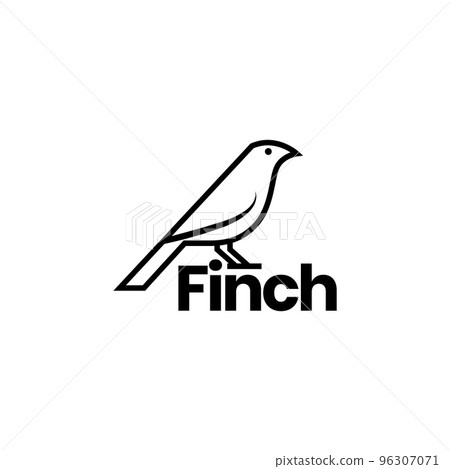 finch bird modern minimalist logo design vector - Stock Illustration ...