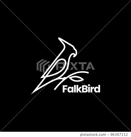 falk bird line art minimalist modern logo... - Stock Illustration ...