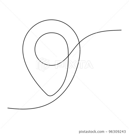 Location pointers continuous one line drawing - Stock Illustration [96309243] - PIXTA