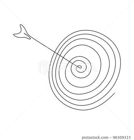 Target with arrow continuous line drawing. - Stock Illustration ...