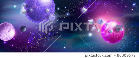 Space background, alien planets, stardust,... - Stock Illustration ...