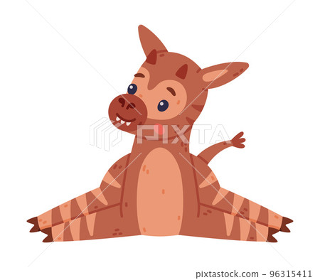 Cute baby okapi lying on ground with... - Stock Illustration [96315411 ...
