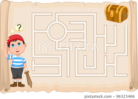 Pirate boy looking for treasure - Stock Illustration [96323466] - PIXTA