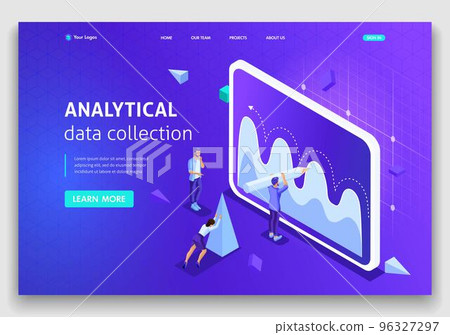 Website Template Landing page Isometric concept... - Stock Illustration ...