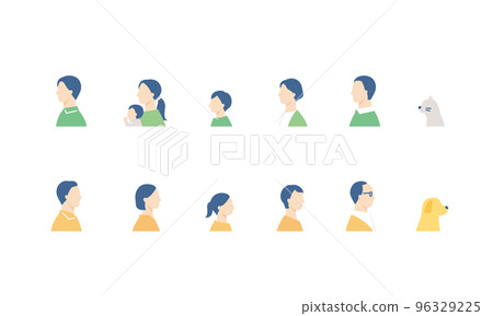 Family profile icon set - Stock Illustration [96329225] - PIXTA