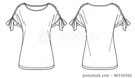 Vector drop shoulder top fashion cad, woman... - Stock Illustration ...