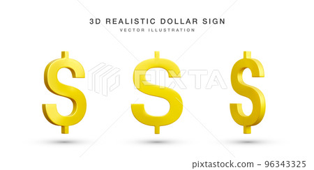 3d Dollar Sign Gold