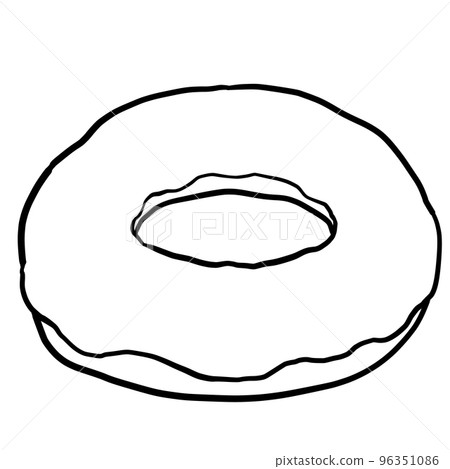 simple donut line drawing - Stock Illustration [96351086] - PIXTA
