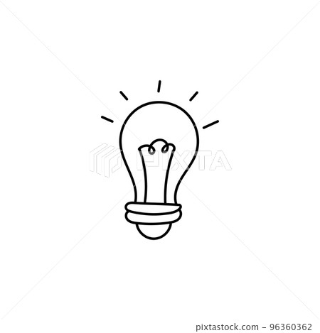 Illumination light bulb hand drawn icon - Stock Illustration [96360362 ...