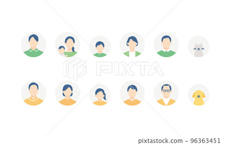 Family icon set circle background - Stock Illustration [96363451] - PIXTA