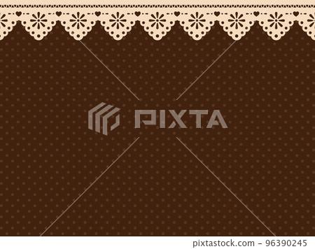 Lace and polka dot frame _ bitter chocolate color - Stock Illustration ...