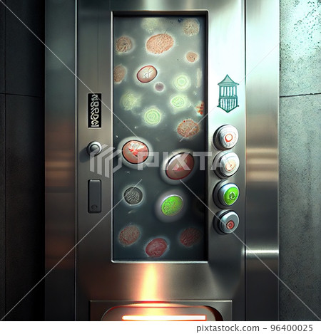 Bacteria and viruses on the elevator call button - Stock Illustration ...