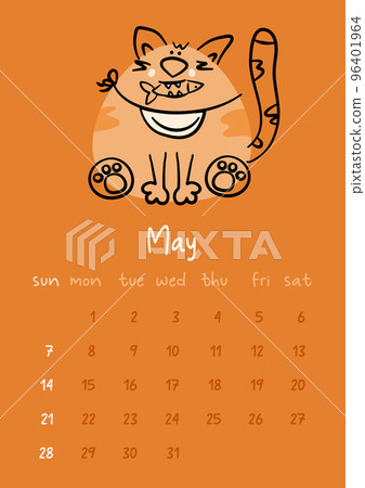 May Calendar Cartoon