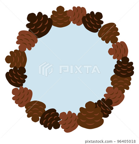 round frame of pine cones - Stock Illustration [96405018] - PIXTA