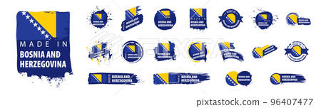 Bosnia and Herzegovina flag, vector... - Stock Illustration [96407477 ...