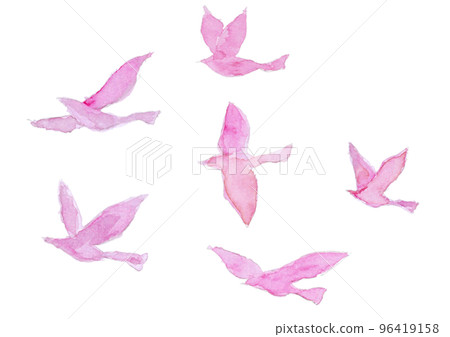 watercolor style flapping bird illustration... - Stock Illustration ...