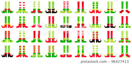 Set of Elf feet in flat style isolated - Stock Illustration [96427413 ...
