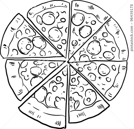Pizza line art icon png - Stock Illustration [96439178] - PIXTA