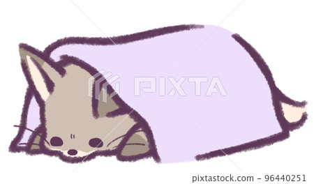 A gray fox furrowing his brows in a blanket - Stock Illustration ...