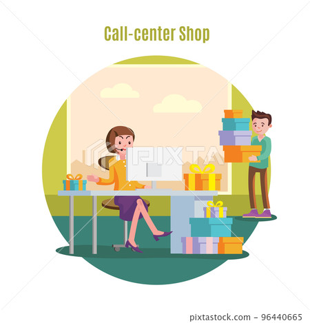 Shop Helpline Service Concept - Stock Illustration [96440665] - PIXTA
