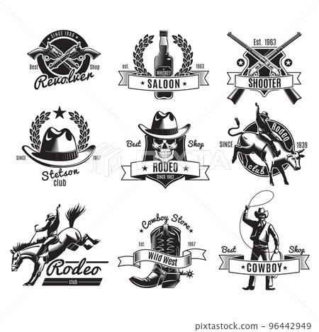 Vintage Rodeo Black Labels - Stock Illustration [96442949] - PIXTA