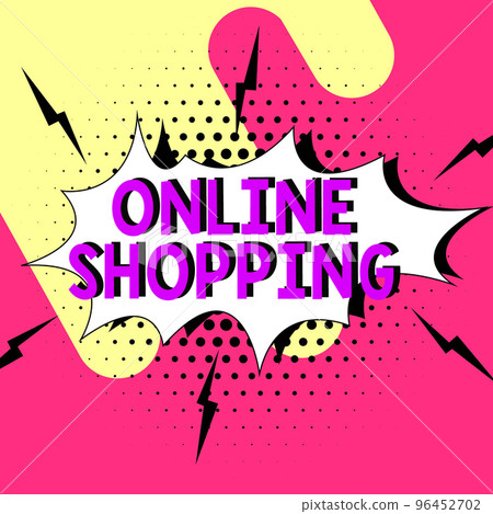 Text sign showing Online Shopping. Word for... - Stock Illustration ...
