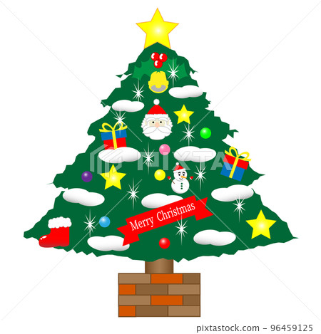 Christmas tree full of decorations (modified... - Stock Illustration ...