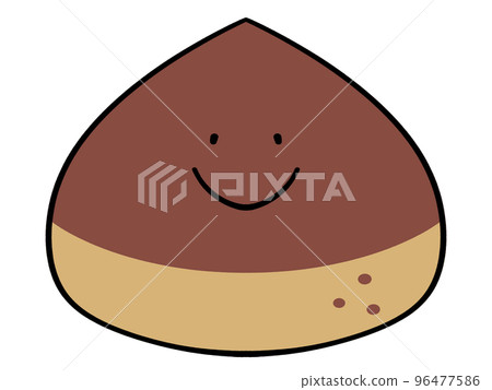 Chestnut illustration material with face - Stock Illustration [96477586 ...