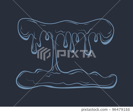 Dripping liquid outline. Contoured illustration... - Stock Illustration ...