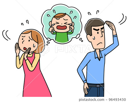 Father and mother looking for a lost child - Stock Illustration ...