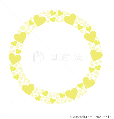 yellow cute heart round frame material - Stock Illustration [96494612 ...