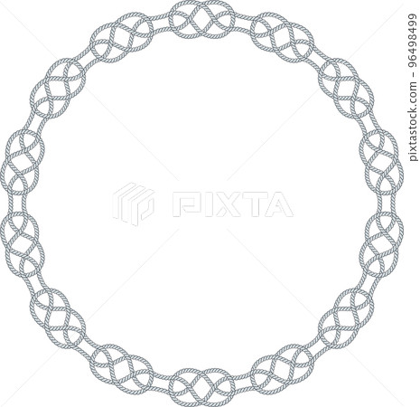 Round rope frame isolated on white background.... - Stock Illustration ...