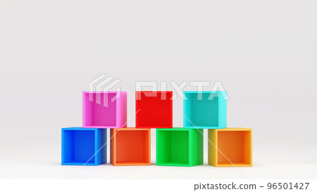 Stack of multi color box for product display... - Stock Illustration ...