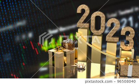 The 2023 gold number for new year or... - Stock Illustration [96508040 ...