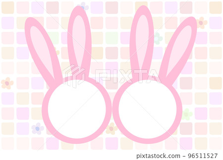 Rabbit's faceless New Year's card frame (pink)... - Stock Illustration ...