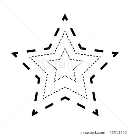 Tracing star shape broken line element for... - Stock Illustration ...