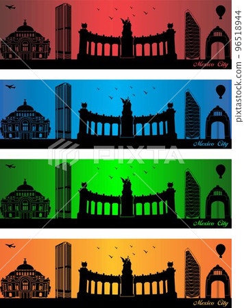 Mexico City in a four different colors - Stock Illustration [96518944 ...