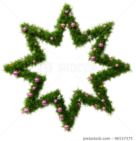 Octagonal star Christmas wreath frame, 3d... - Stock Illustration ...