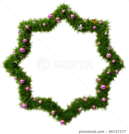 Octagonal star Christmas wreath frame, 3d... - Stock Illustration ...