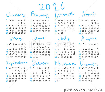 2026 calendar - Stock Illustration [96543531] - PIXTA