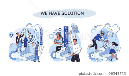 Solution as result of work of business team.... - Stock Illustration ...