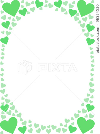 Green cute heart rectangular frame material - Stock Illustration ...