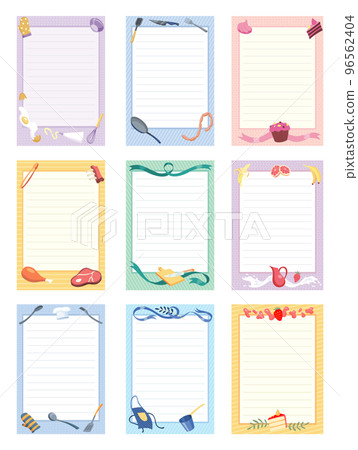 Recipe cards set. Cooking card template.... - Stock Illustration ...