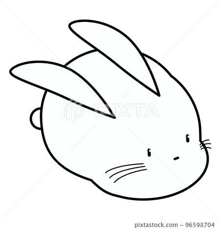Cute snow rabbit illustration material line... - Stock Illustration ...