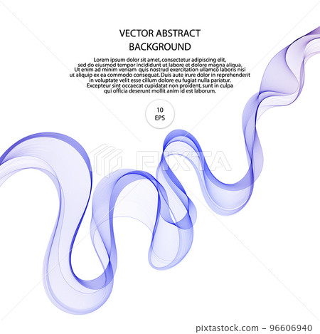Blue abstract wave. Curves isolated on white... - Stock Illustration ...