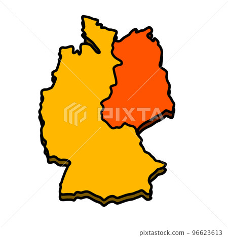 West and East Germany. Historical border of... - Stock Illustration ...