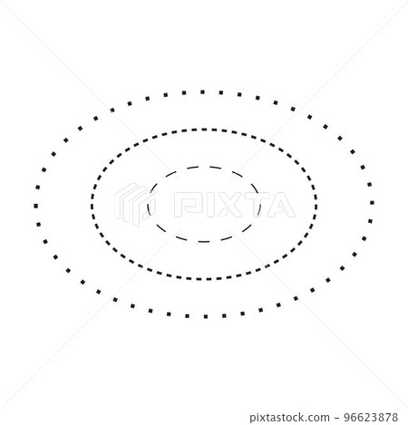 Tracing ellipse shape symbol, dashed and dotted... - Stock Illustration ...