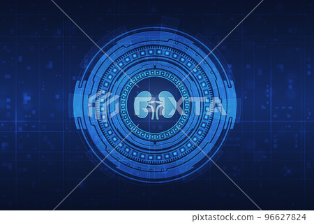 Medical hud screen with nephros. Online... - Stock Illustration ...
