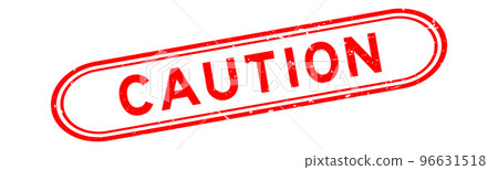 Grunge red caution word rubber seal stamp on... - Stock Illustration ...